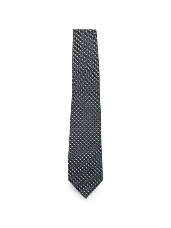 TOM FORD Geometric Pattern Silk Tie - Blue