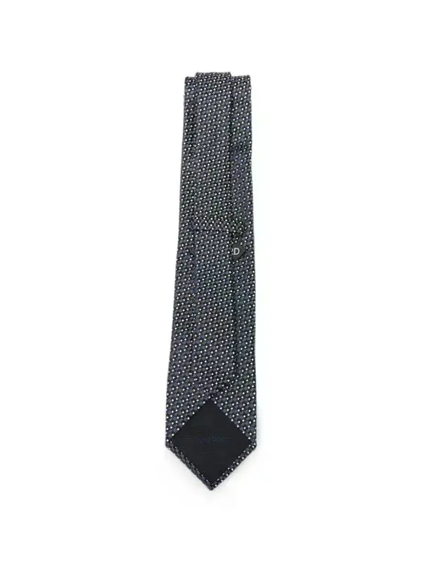 TOM FORD Geometric Pattern Silk Tie - Blue