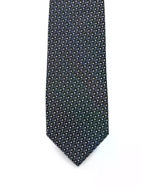 TOM FORD Geometric Pattern Silk Tie - Blue