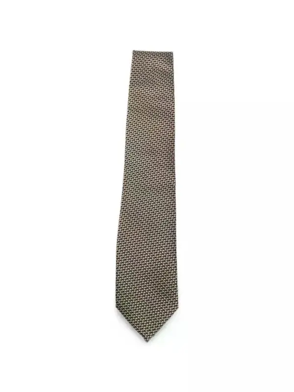 TOM FORD Geometric Pattern Neck Tie - Neutrals