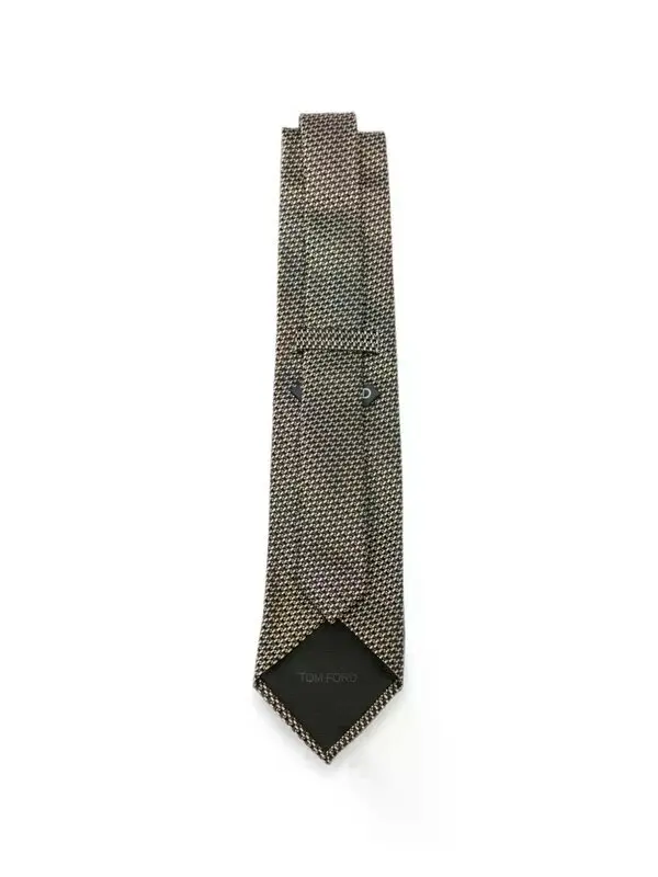 TOM FORD Geometric Pattern Neck Tie - Neutrals