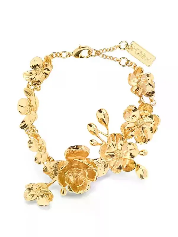 Chloé Bouquet Floral Link Bracelet - Gold