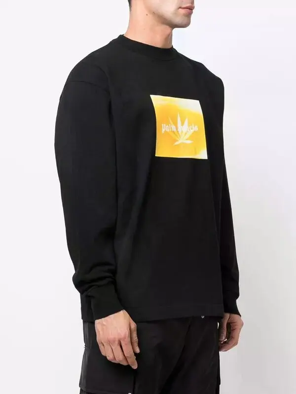 Palm Angels Leaf-print Crew-neck Sweatshirt