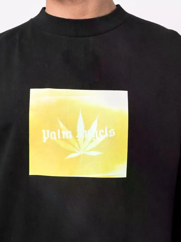 Palm Angels Leaf-print Crew-neck Sweatshirt