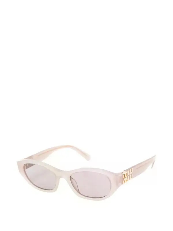 Miu Miu Logo-plaque Oval-frame Sunglasses
