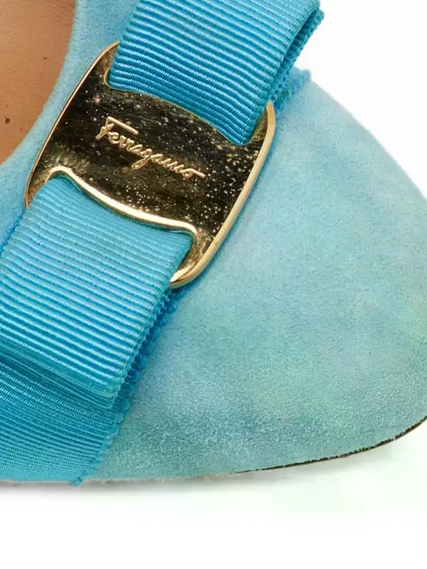 FERRAGAMO Vara Bow Platform Pumps - Blue