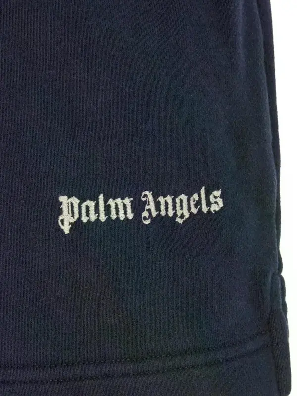 Palm Angels Logo Embroidered Bermuda Shorts - Blue