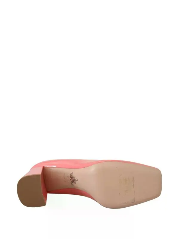 Prada Patent Leather Square Toe Block Heel Pumps