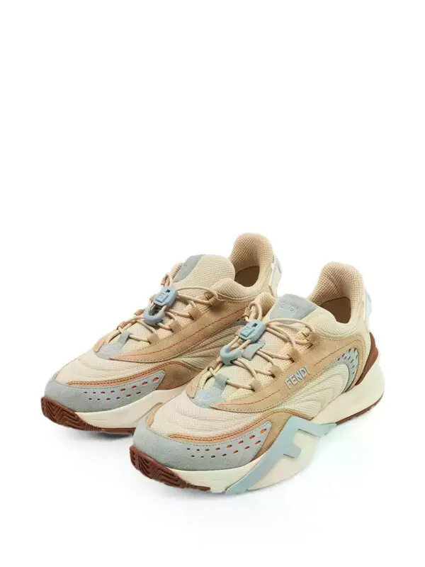 Fendi Flow Sneakers With Mesh Panels And Suede Overlays
