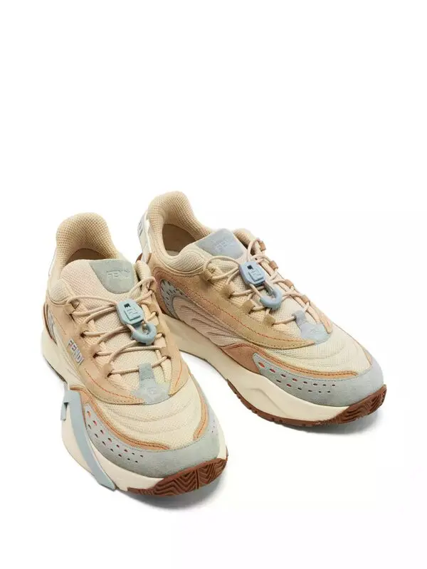 Fendi Flow Sneakers With Mesh Panels And Suede Overlays