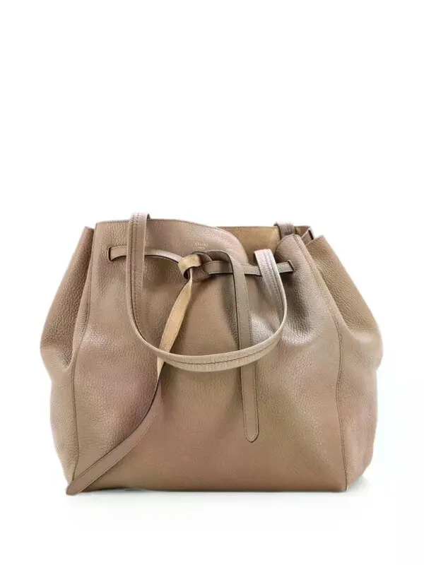 Celine Phantom Tie Cabas Leather Medium Tote Bag - Neutrals