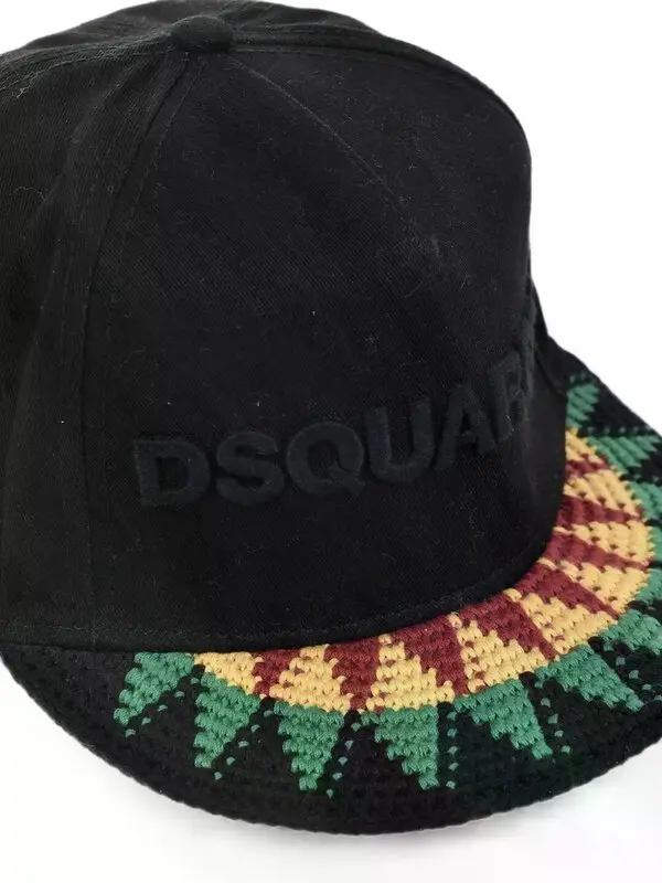 Dsquared2 Crochet-knit Visor Baseball Cap - Black