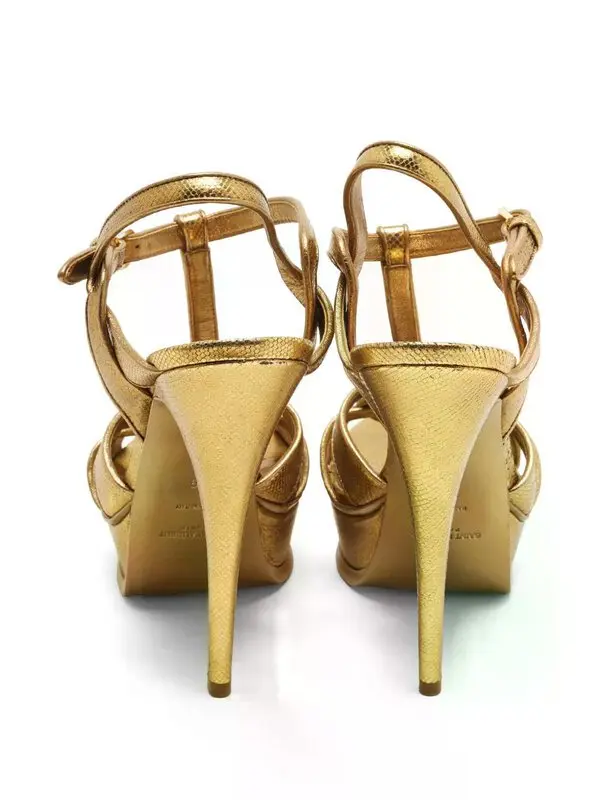 Saint Laurent Tribute Lizard-embossed Leather Platform Stiletto Sandals