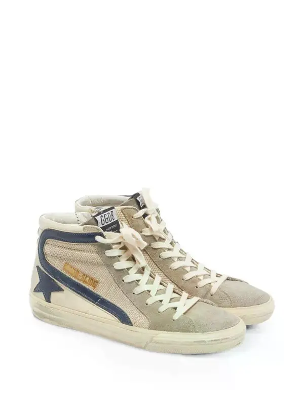 GOLDEN GOOSE Slide Distressed High-top Sneakers