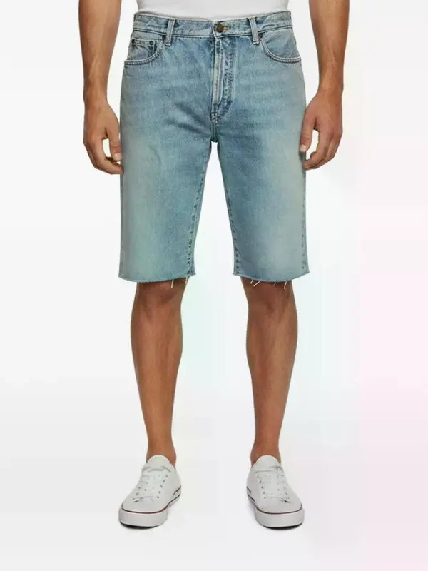 Saint Laurent Distressed Denim Shorts