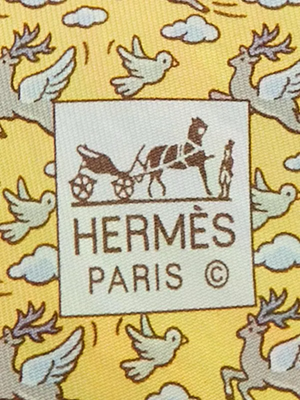 Hermès Flying Reindeer Silk Neck Tie