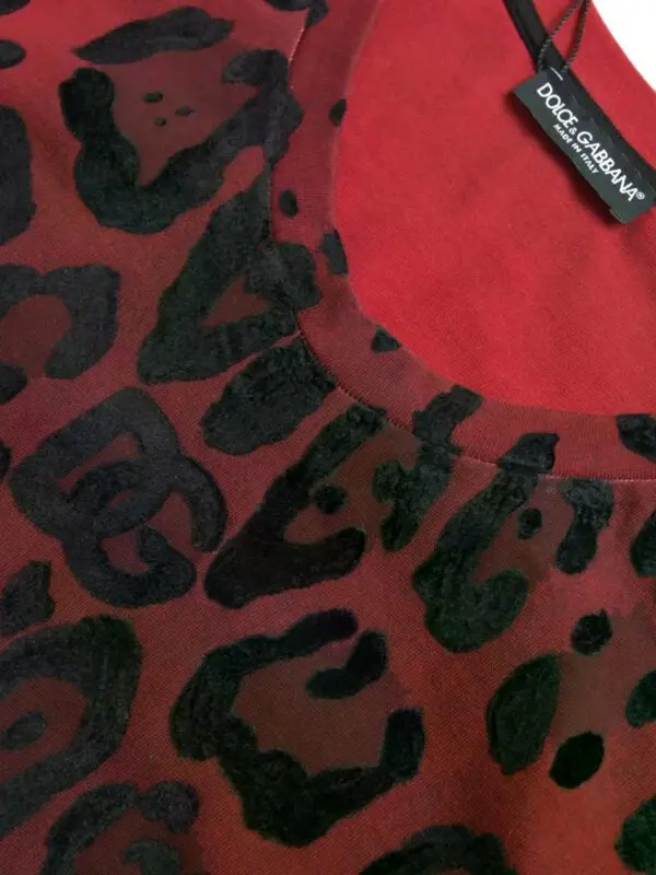 Dolce & Gabbana Leopard-print Textured-finish Tank Top
