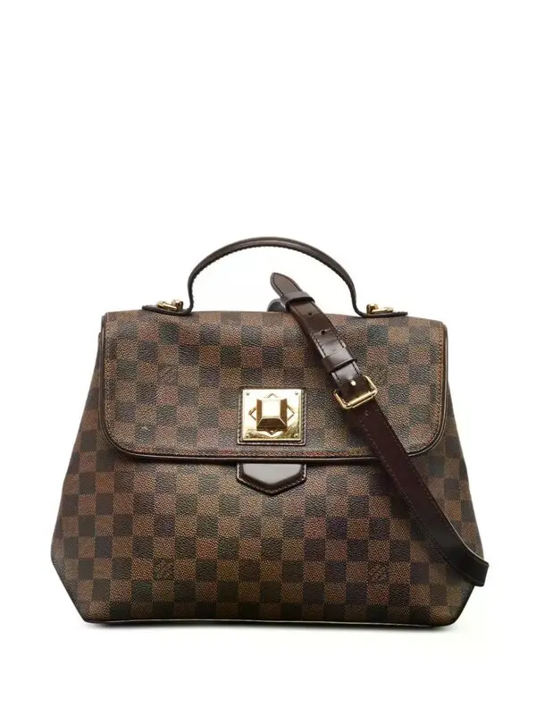 LOUIS VUITTON Damier Ebene Canvas Bergamo Mm Tote Bag