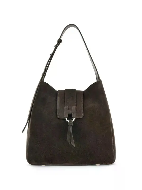 Hogan Dark Suede Shoulder Bag - Brown