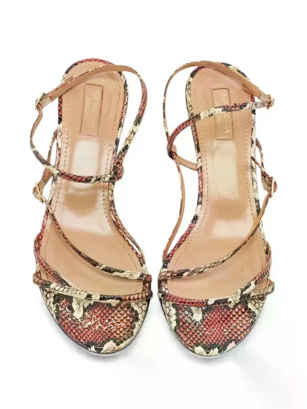 AQUAZZURA Python-embossed Leather Sandals