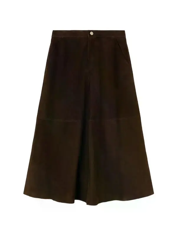 RETORI Retro Suede Midi Skirt