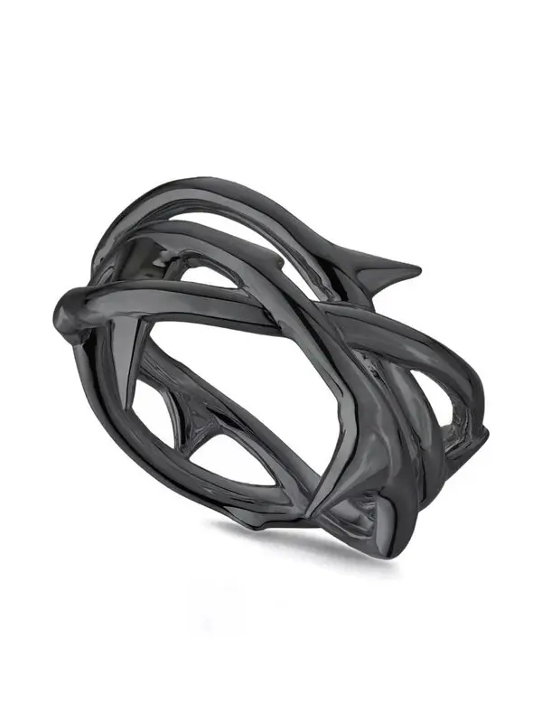 SHAUN LEANE Rose Thorn Triple-band Ring - Black