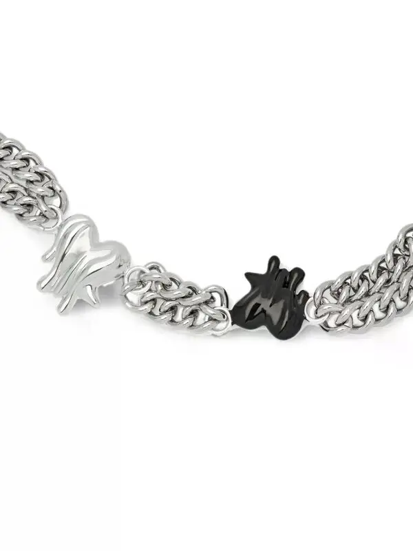 YOJ Heart-motif Curb-link Chain Bracelet