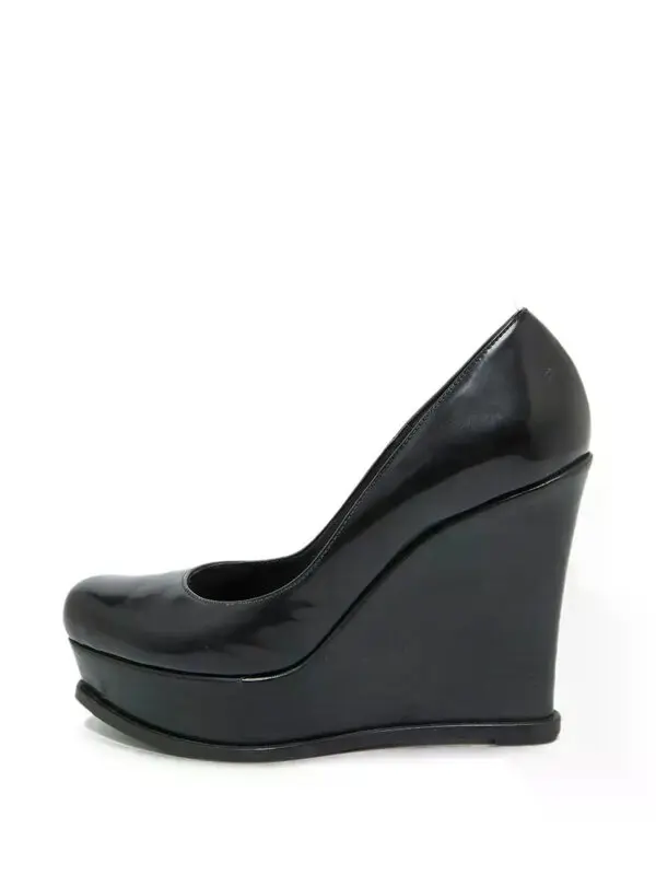 Fendi Leather Platform Wedge Pumps