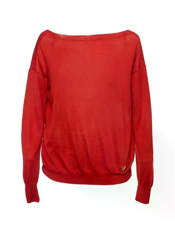 Valentino Garavani Vlogo Fine Knit Boat Neck Sweater
