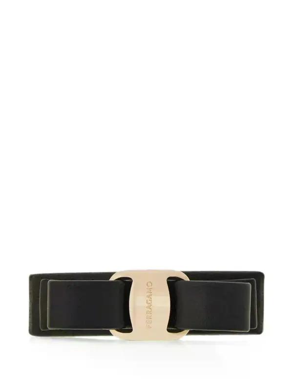 FERRAGAMO Double Vara Bow Hair Clip - Black