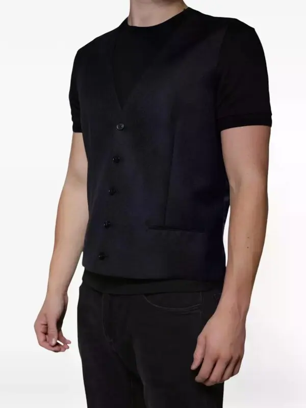 Dolce & Gabbana Textured Pattern V-neck Waistcoat