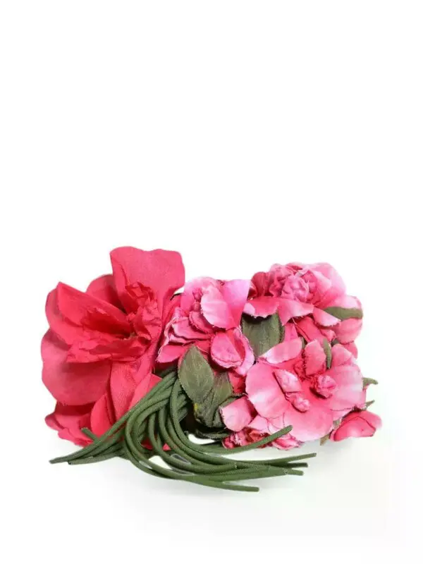 Dolce & Gabbana Floral Appliqué Velvet Belt