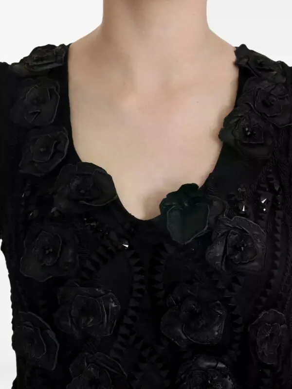 John Richmond Floral Appliqué Lace Mini Dress