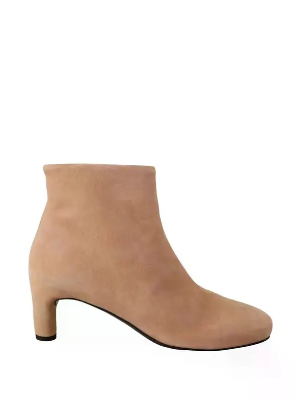 DEL CARLO Round Toe Stacked Heel Ankle Boots