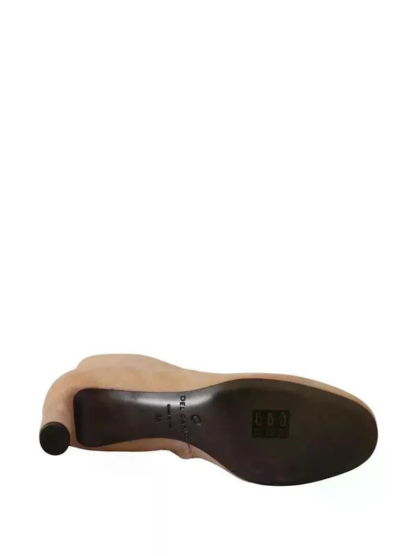 DEL CARLO Round Toe Stacked Heel Ankle Boots