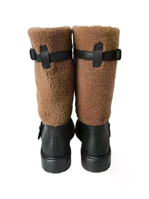 Dolce & Gabbana Shearling-panel Buckle-strap Boots