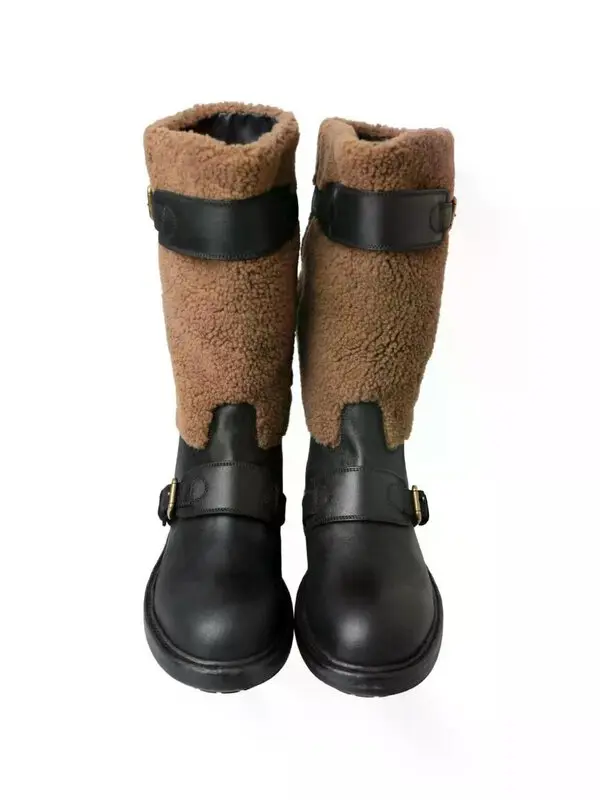 Dolce & Gabbana Shearling-panel Buckle-strap Boots