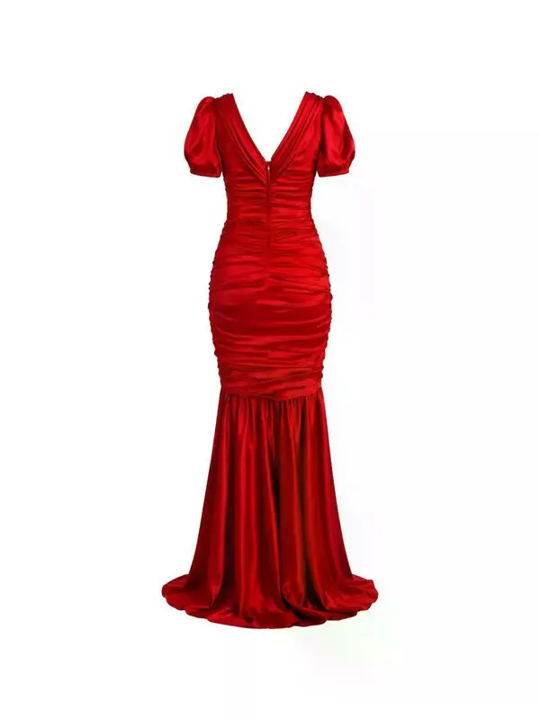 Dolce & Gabbana Silk Ruched Mermaid Maxi Gown