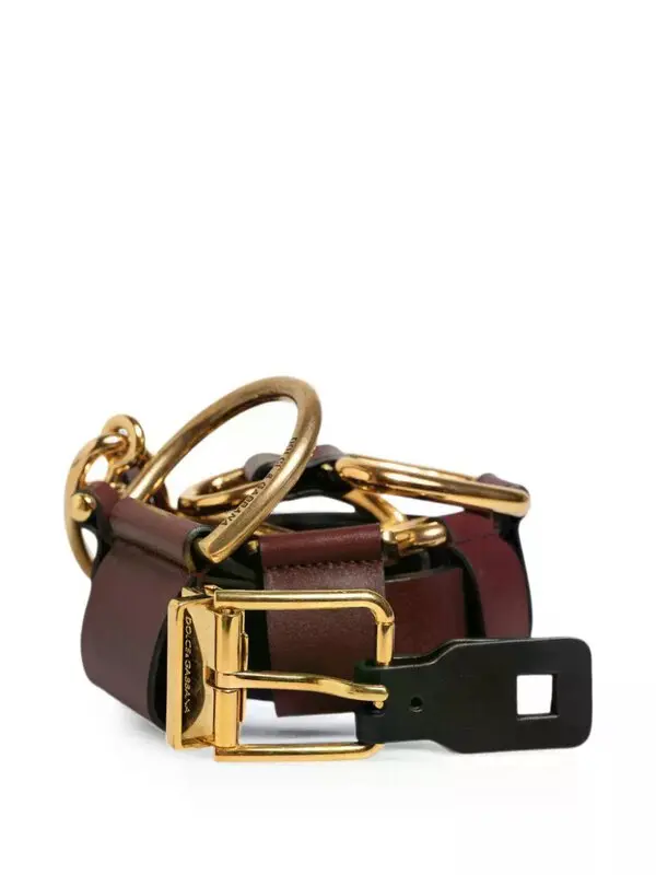 Dolce & Gabbana Leather Belt With Gold-tone Hardware