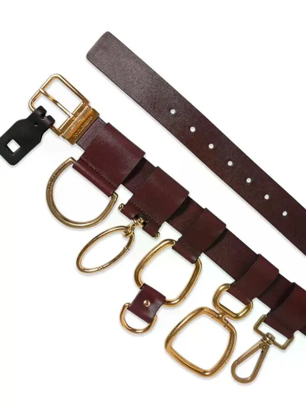 Dolce & Gabbana Leather Belt With Gold-tone Hardware