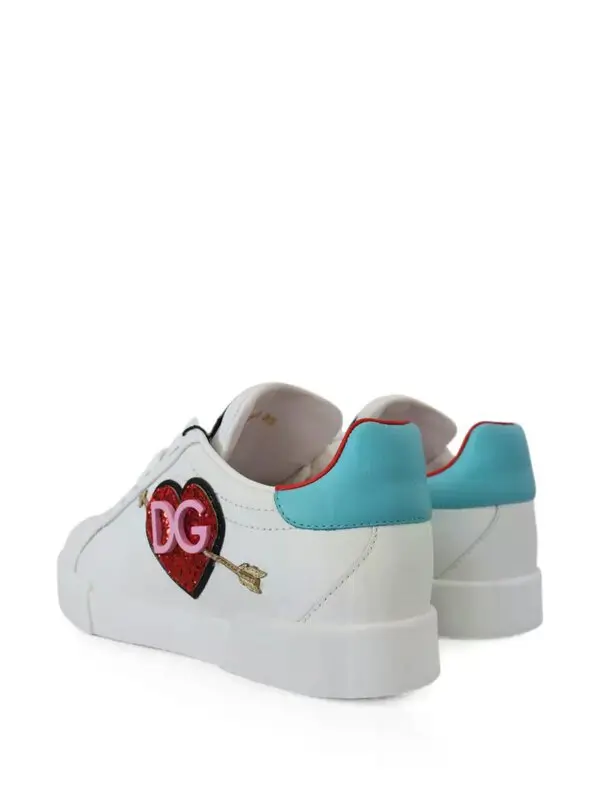 Dolce & Gabbana Portofino Heart-patch Leather Sneakers