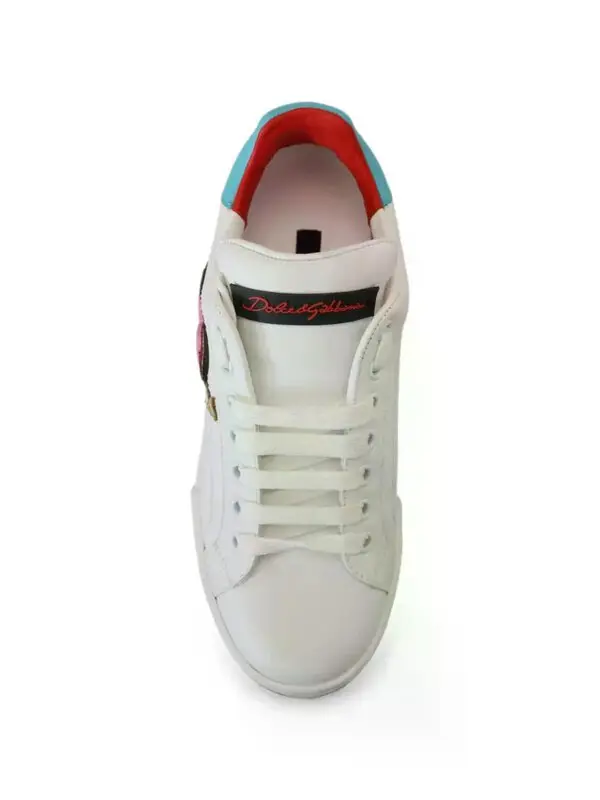 Dolce & Gabbana Portofino Heart-patch Leather Sneakers