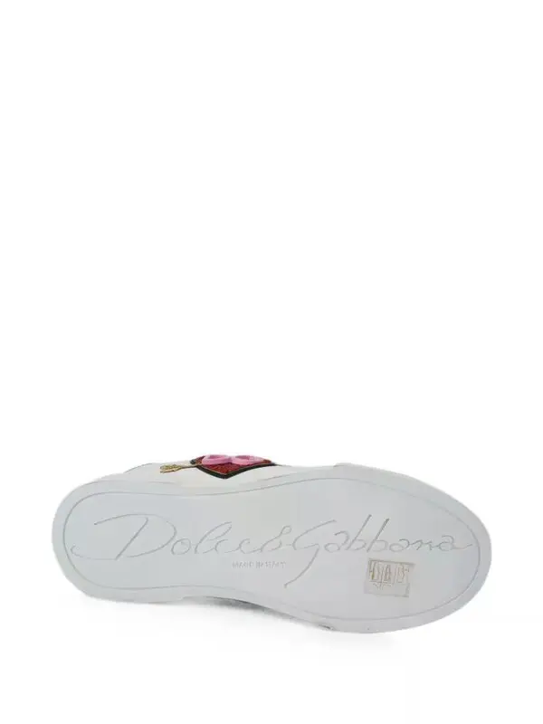 Dolce & Gabbana Portofino Heart-patch Leather Sneakers