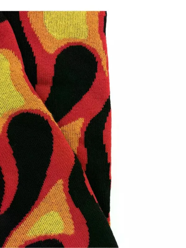 Palm Angels Flame Intarsia Socks - Black
