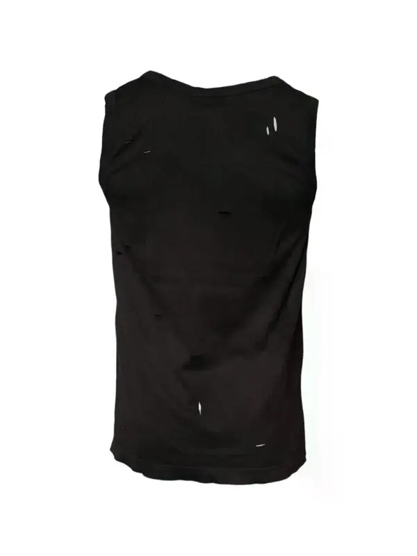 Dolce & Gabbana Distressed-effect Embroidered Tank