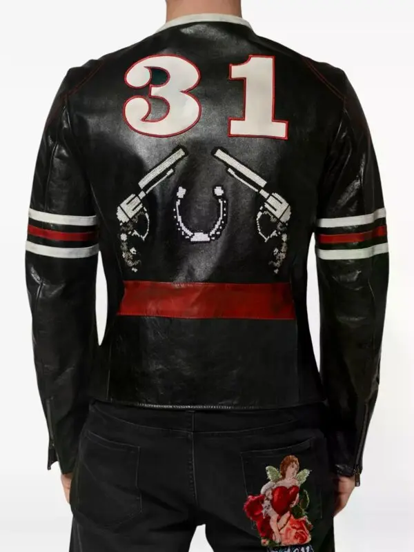 Dolce & Gabbana Embroidered Leather Jacket