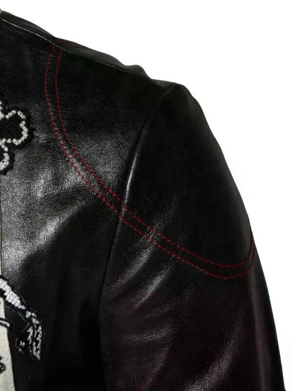 Dolce & Gabbana Embroidered Leather Jacket