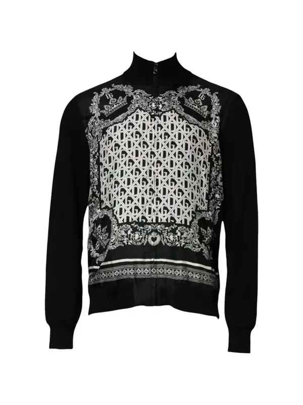 Dolce & Gabbana Bandana Print Zip-up Sweater