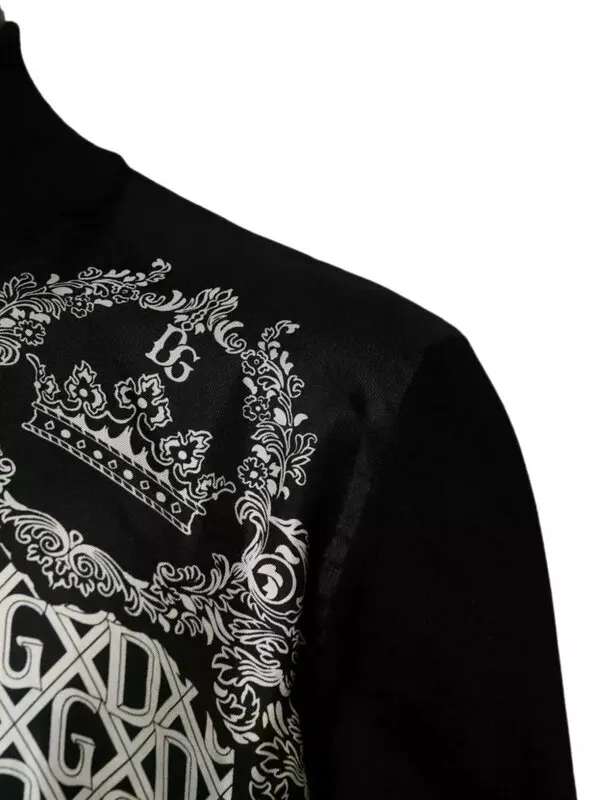 Dolce & Gabbana Bandana Print Zip-up Sweater