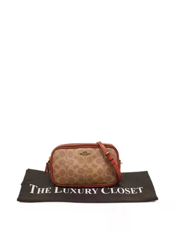 COACH Signature Monogram Double-zip Crossbody Bag